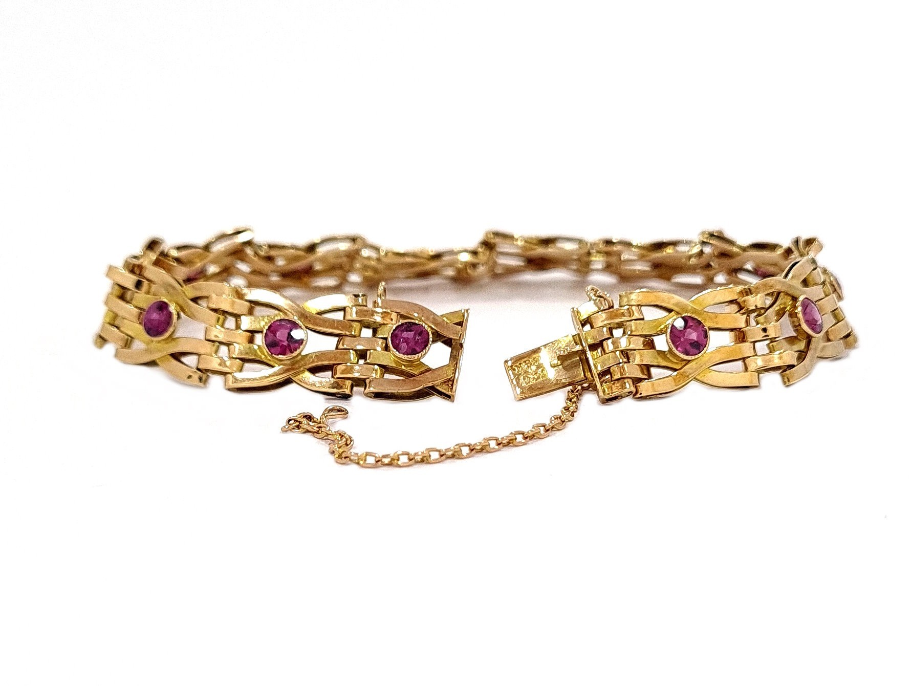 1920's Pink Garnet Set Gate Bracelet - G Davison & Sons Jewellers in ...