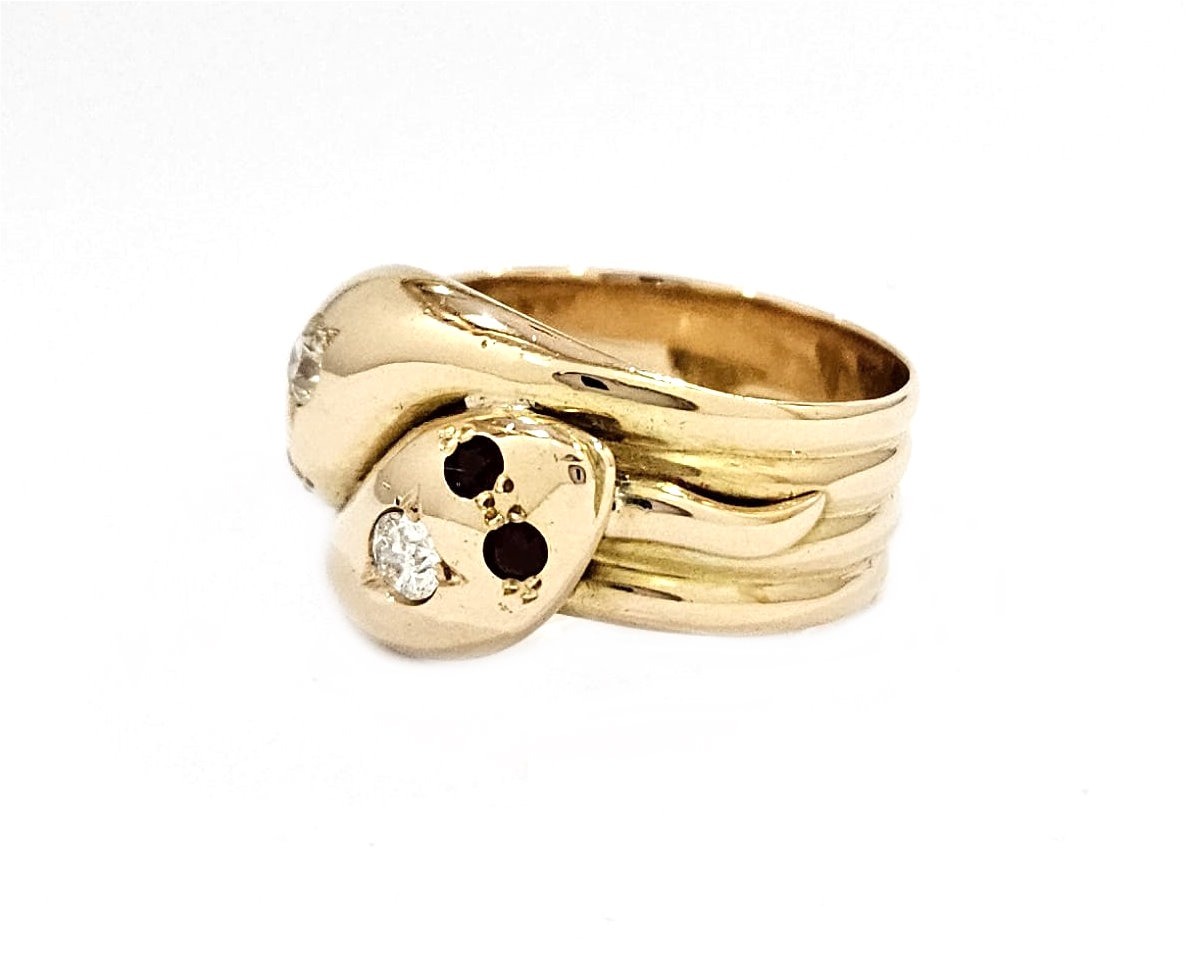 Antique 18ct Double Headed Snake Ring - G Davison & Sons Jewellers in ...