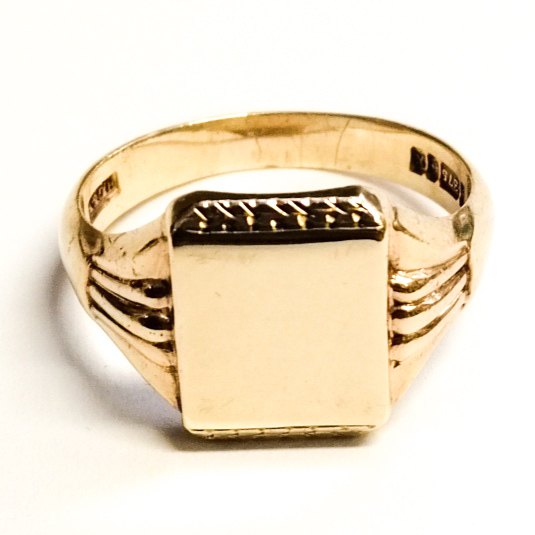9ct Gold Vintage Rectangular Signet Ring 1959 - G Davison & Sons ...