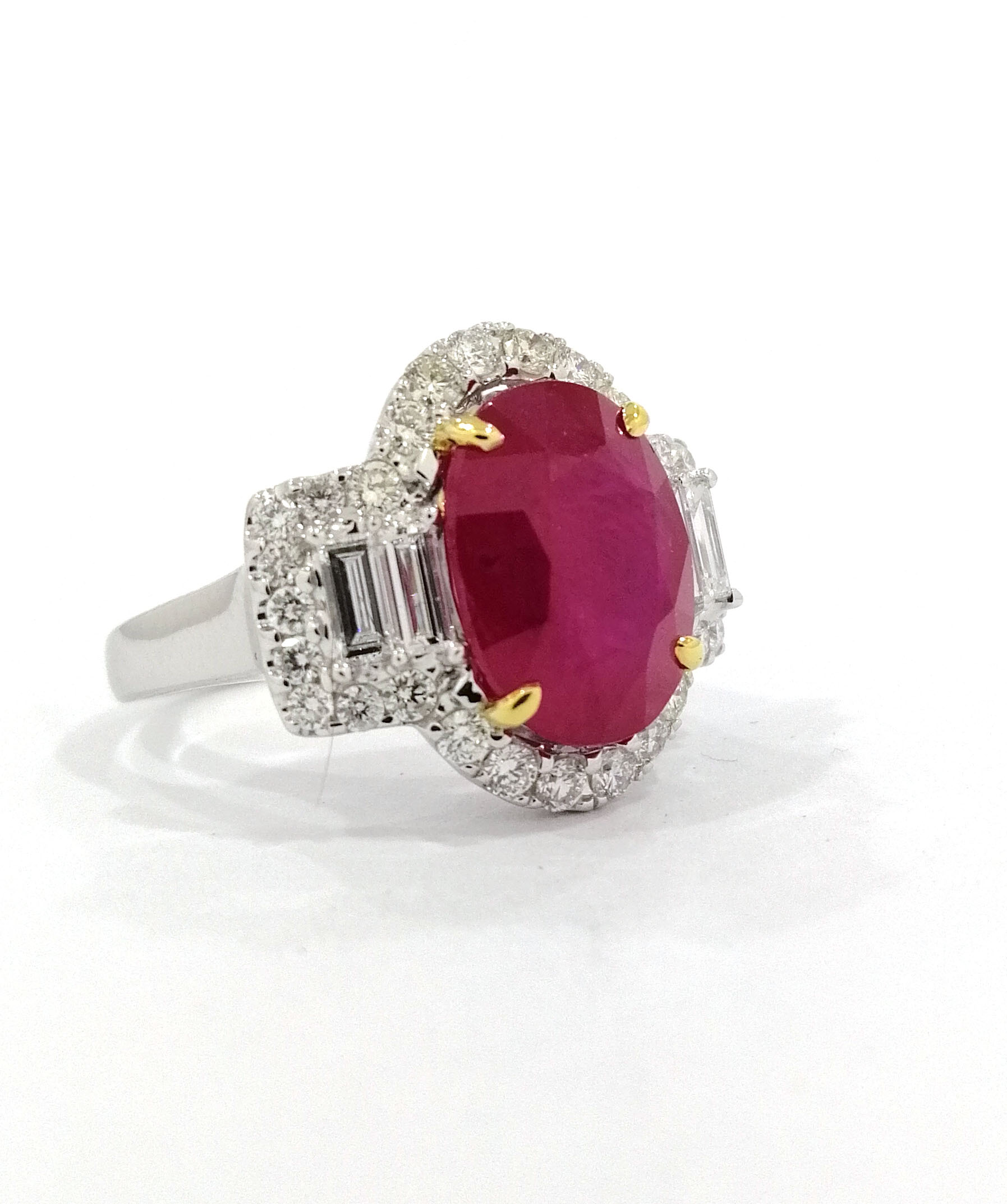 18ct White Gold Ruby & Diamond Cluster Ring - G Davison & Sons ...